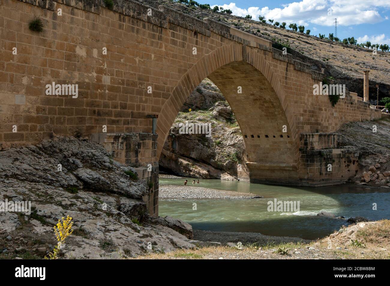 The ancient Roman bridge which crosses the Cendere River near Kocahisar ...