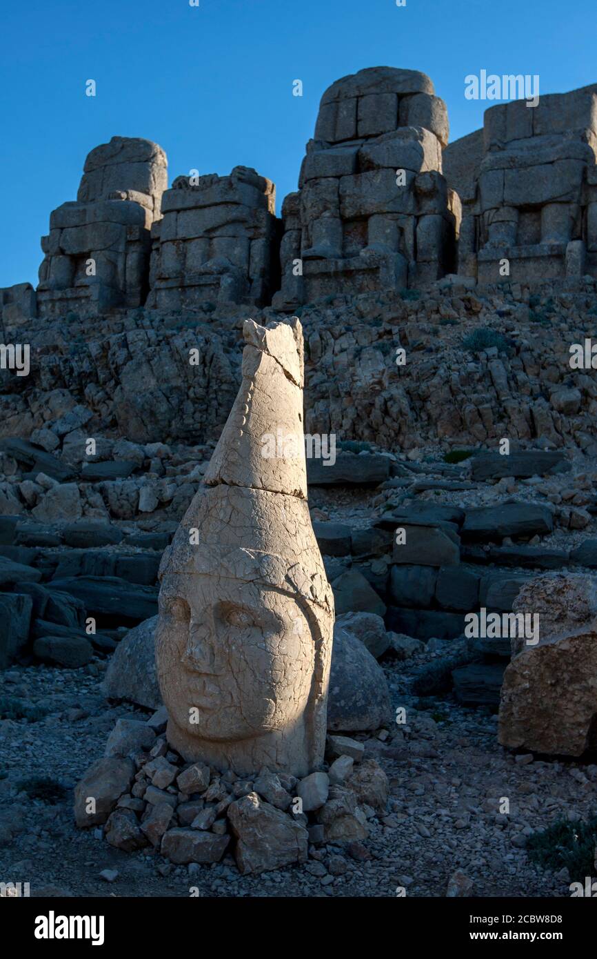 The last rays of late afternoon sunshine hit the statue of Antiochus on ...