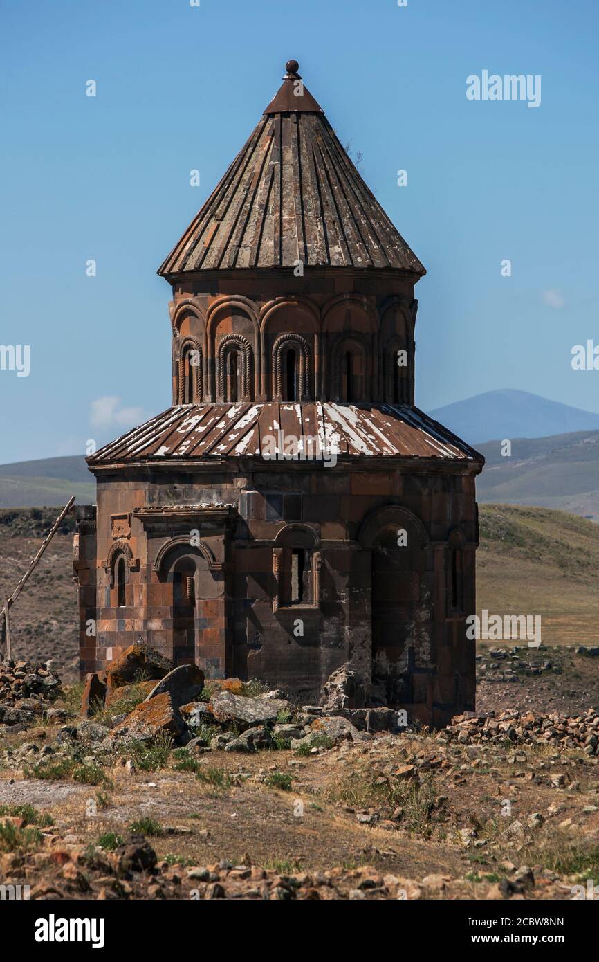 The ruins of the Church of St Gregory at Ani in Turkey. Ani was ...
