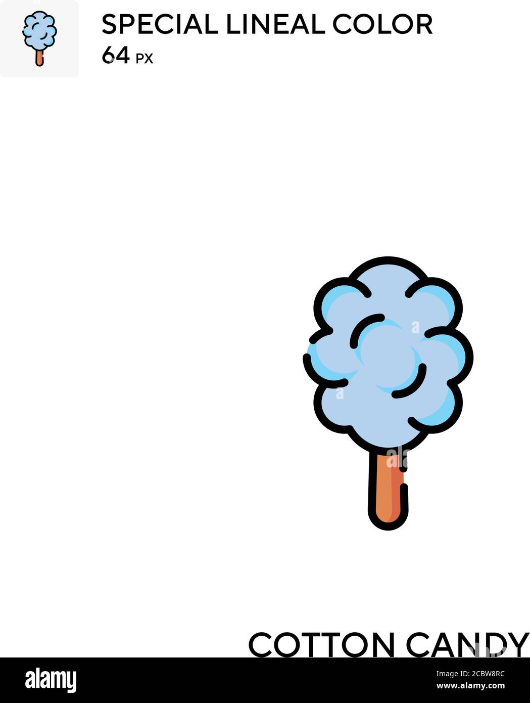 Cotton candy Special lineal color vector icon. Cotton candy icons for ...