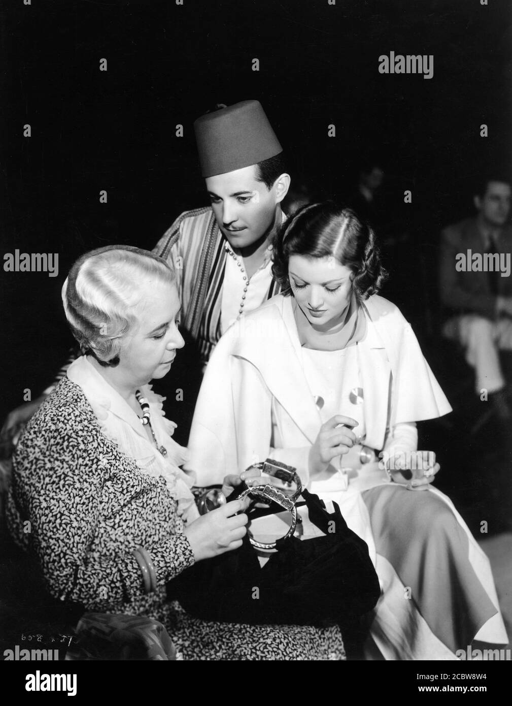 LOUISE CLOSSER HALE RAMON NOVARRO and MYRNA LOY on set candid during ...