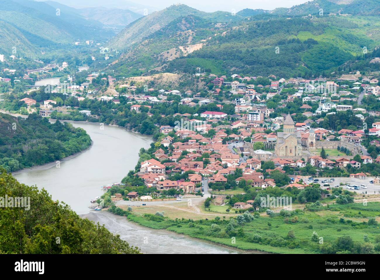 Mtskheta, Georgia - Holy city of Mtskheta view from Jvari Monastery in ...