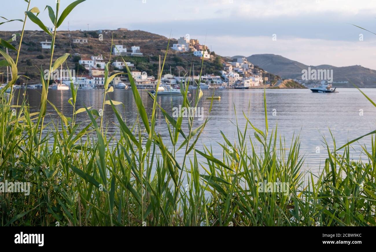 Kea island, Tzia, summer holidays destination Greece. Vourkari village ...