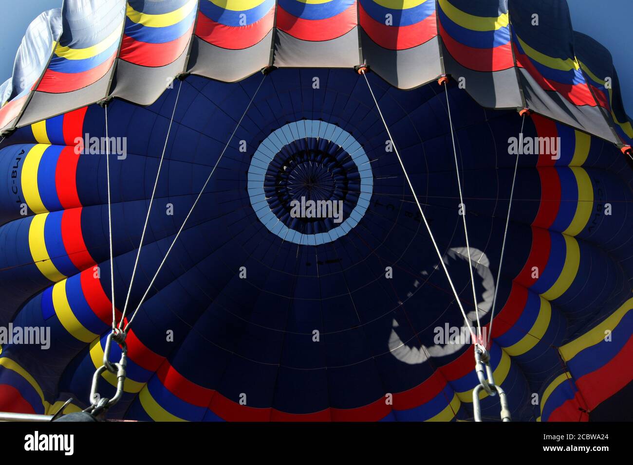 A hot air balloon at Goreme in Turkey begins to deflate after the ...