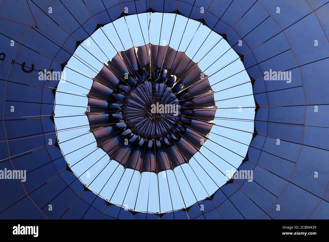 A hot air balloon at Goreme in Turkey begins to deflate after the ...