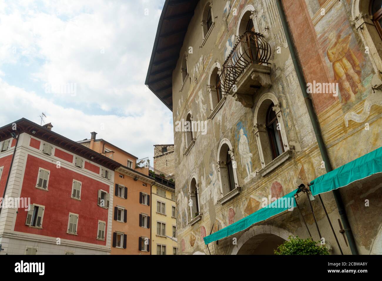 Trento, Trentino Alto Adige, Italy: painted facade of historic ...