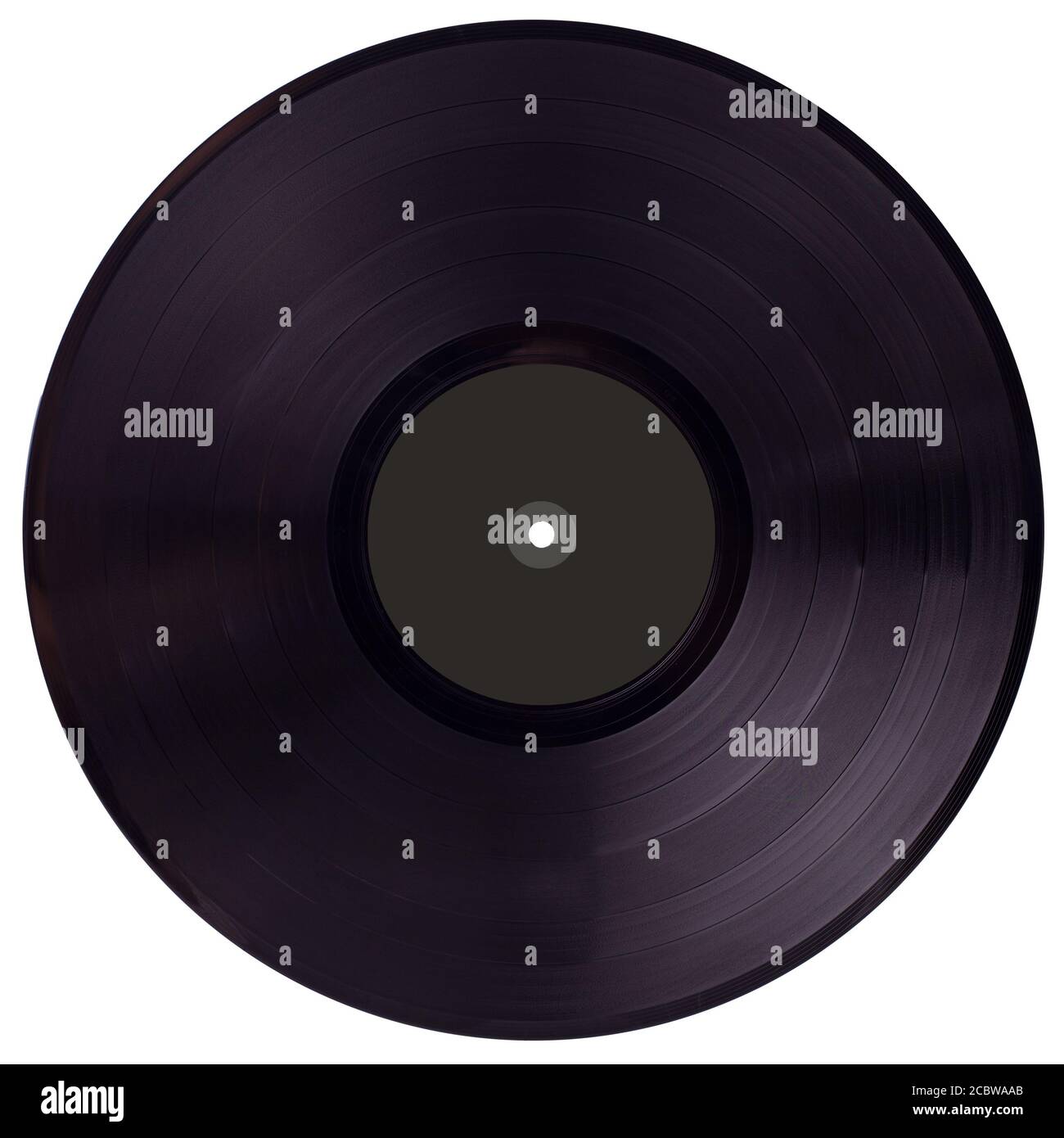 VINYL RECORD with black blank label isolated on white background Stock ...