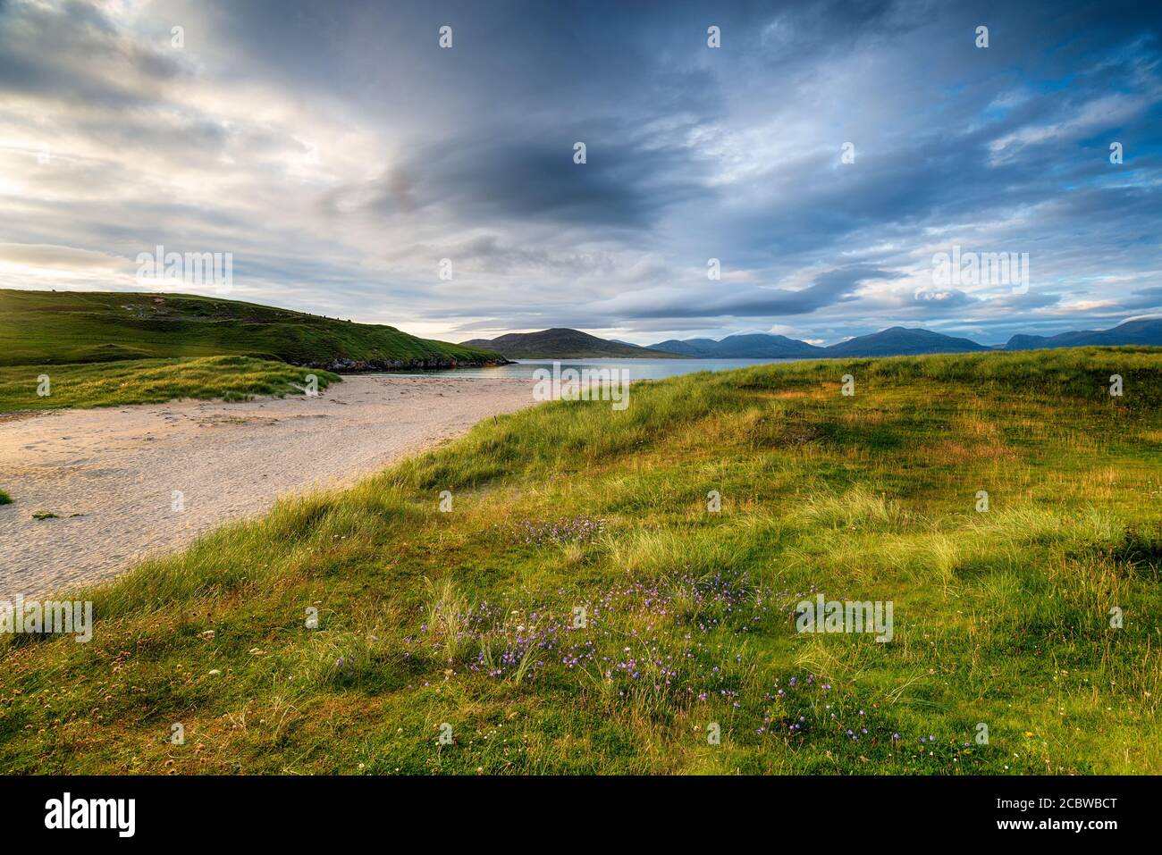 Summer at Traigh Horgabost beach on the Isle of Harris in the Western ...