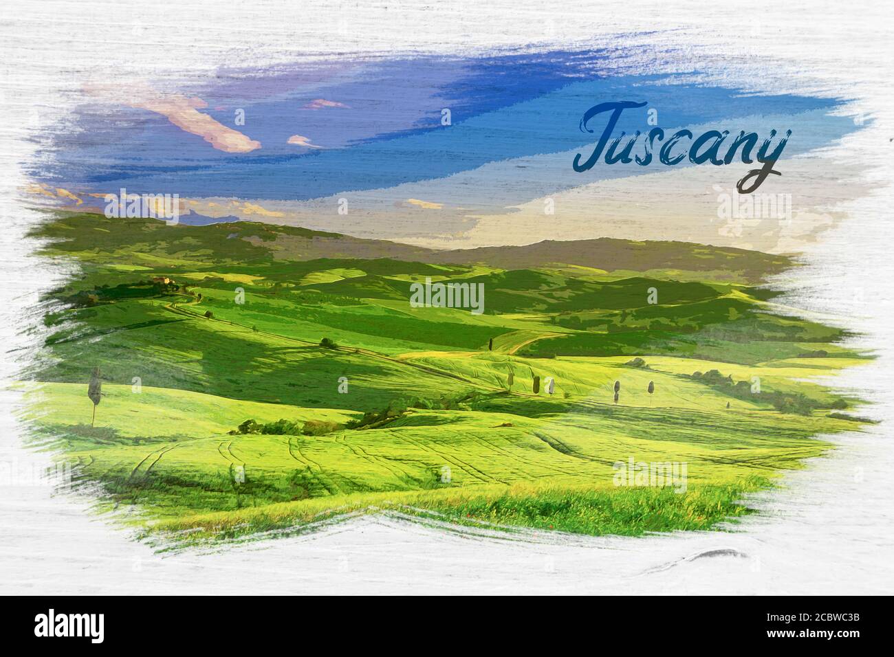 Tuscany country in painting hi-res stock photography and images - Alamy