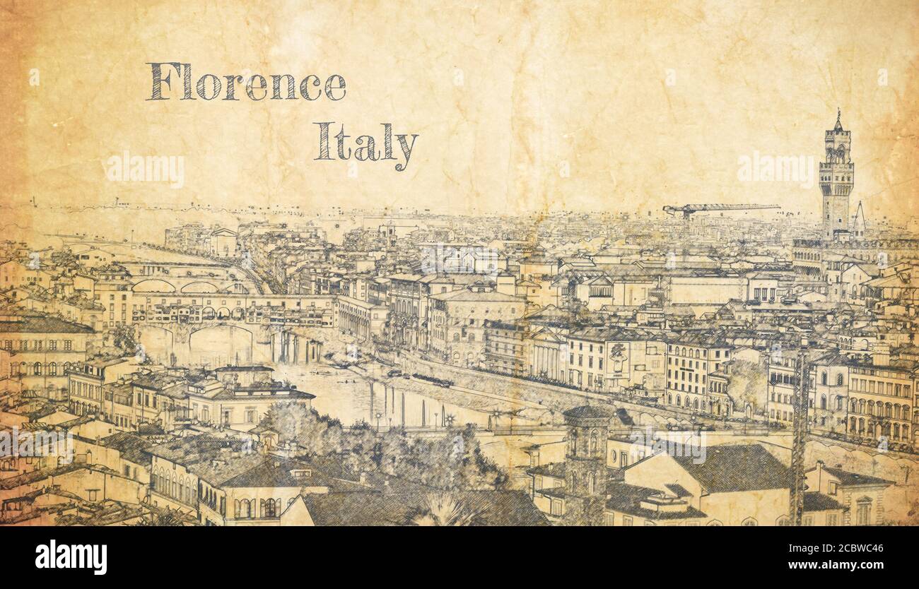 Florence city sketch hi-res stock photography and images - Alamy