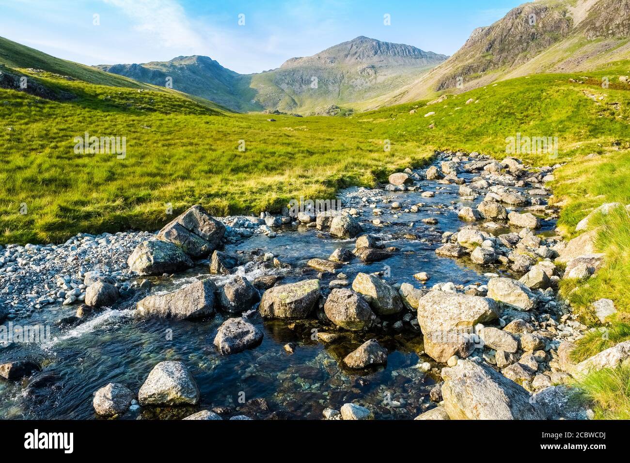 Bowfell, a Lake District mountain, above the Upper Esk Valley Stock ...