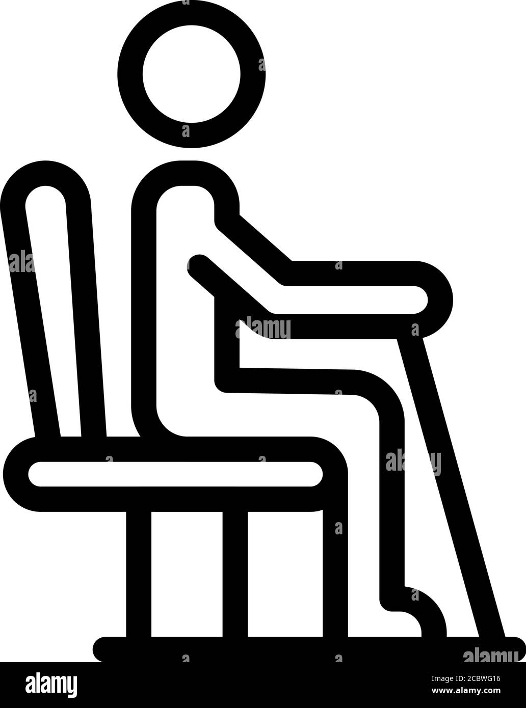 Senior man sit chair icon, outline style Stock Vector Image & Art - Alamy