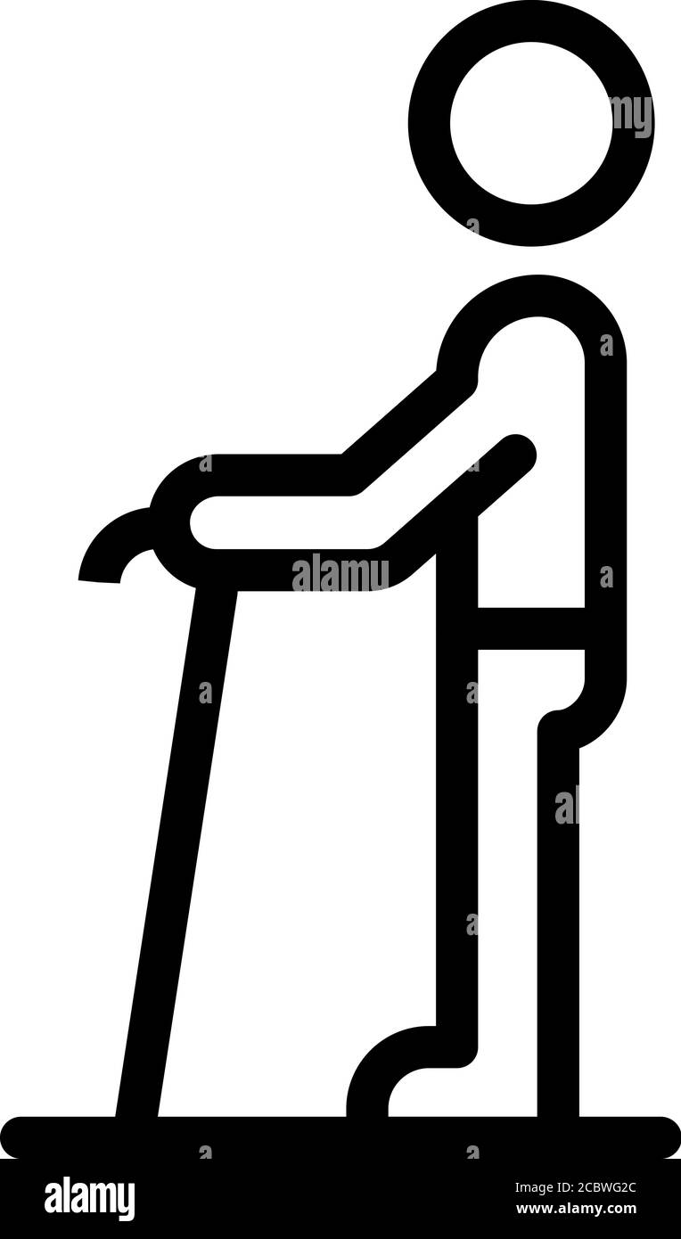 Grandfather walking stick icon, outline style Stock Vector Image & Art ...