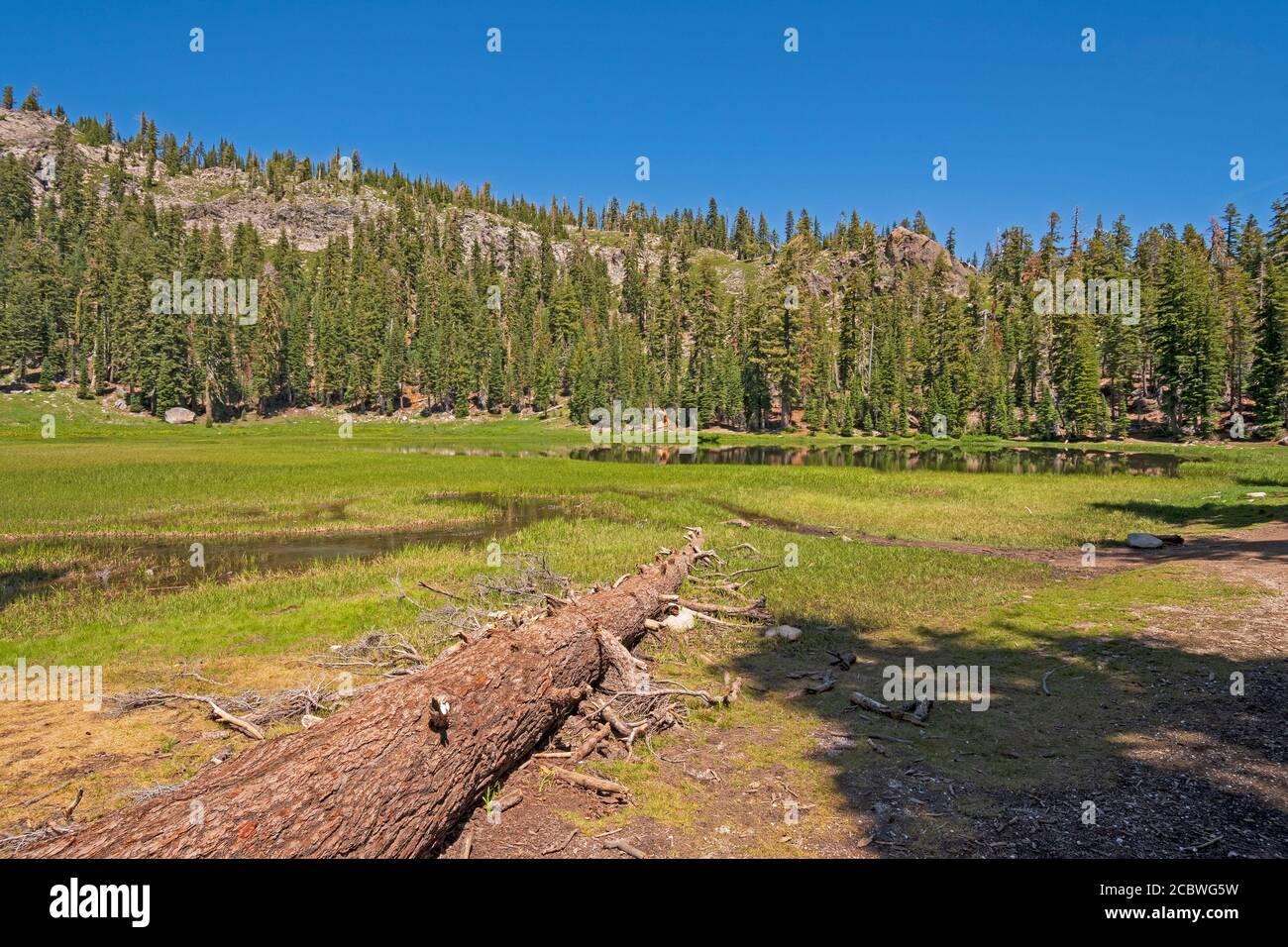 Cold Boiling Lake in the Summer Sun in Lassen Volcanic National Park in ...
