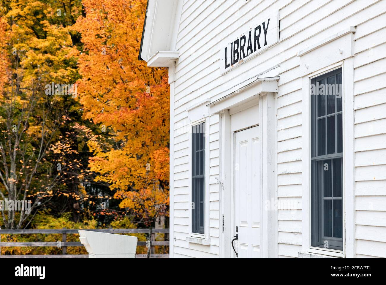 Charming New England village library Stock Photo - Alamy