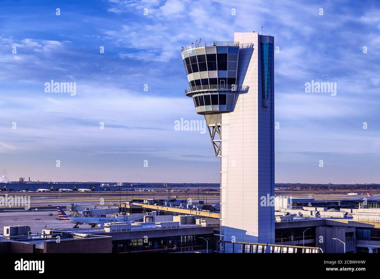 Air traffic control tower, Philadelphia International Airport, USA ...