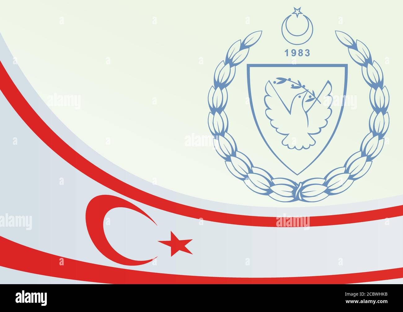 Flag of Northern Cyprus, official document with the flag and the symbol ...