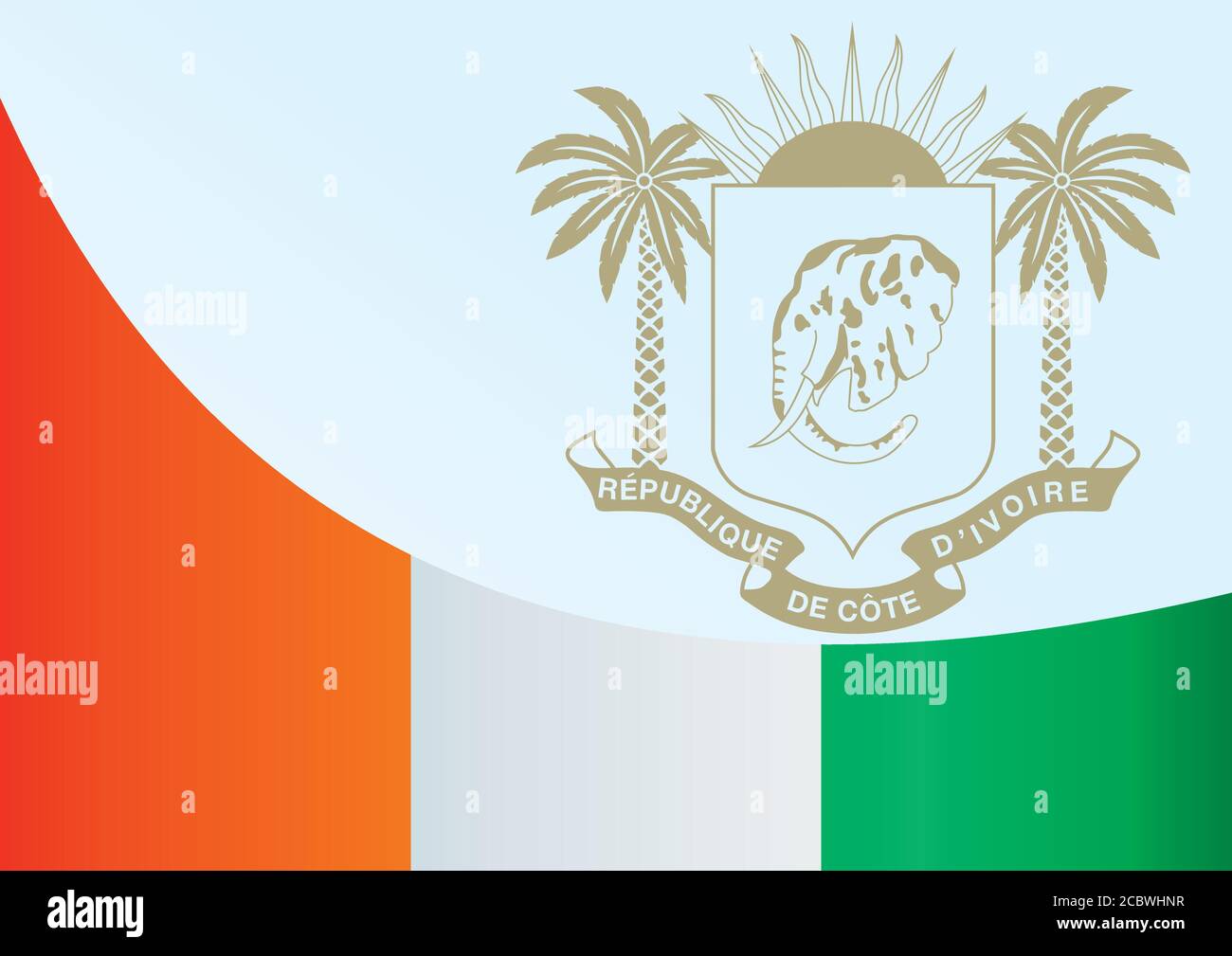 Flag of Ivory Coast, Republic of Côte d'Ivoire, template for the award ...