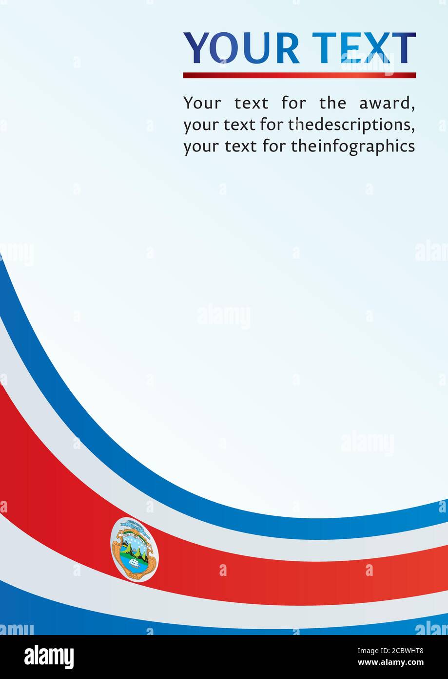 Flag of Costa Rica, template for the award, an official document with ...