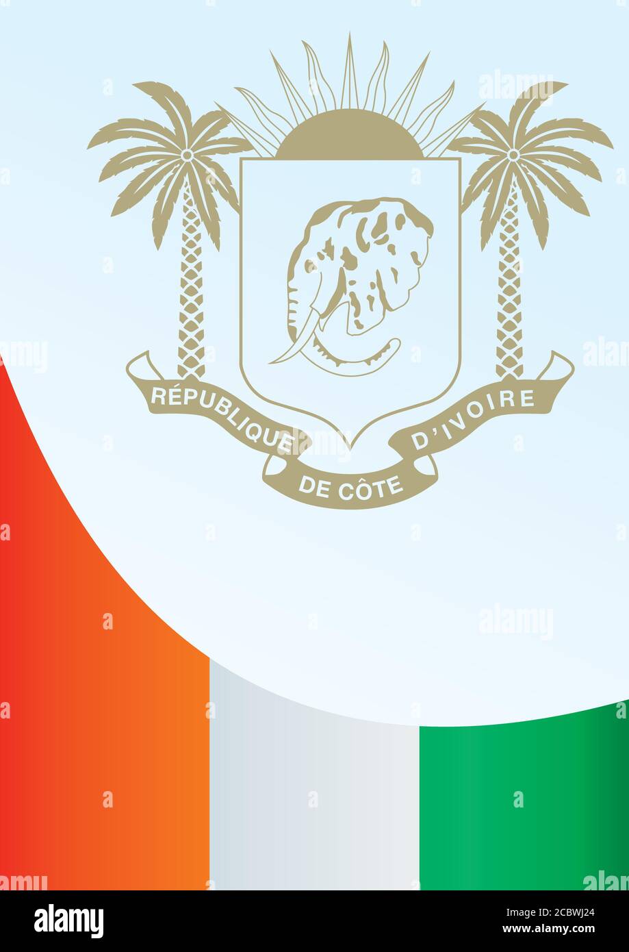 Flag Of Ivory Coast Republic Of Côte Divoire Template For The Award
