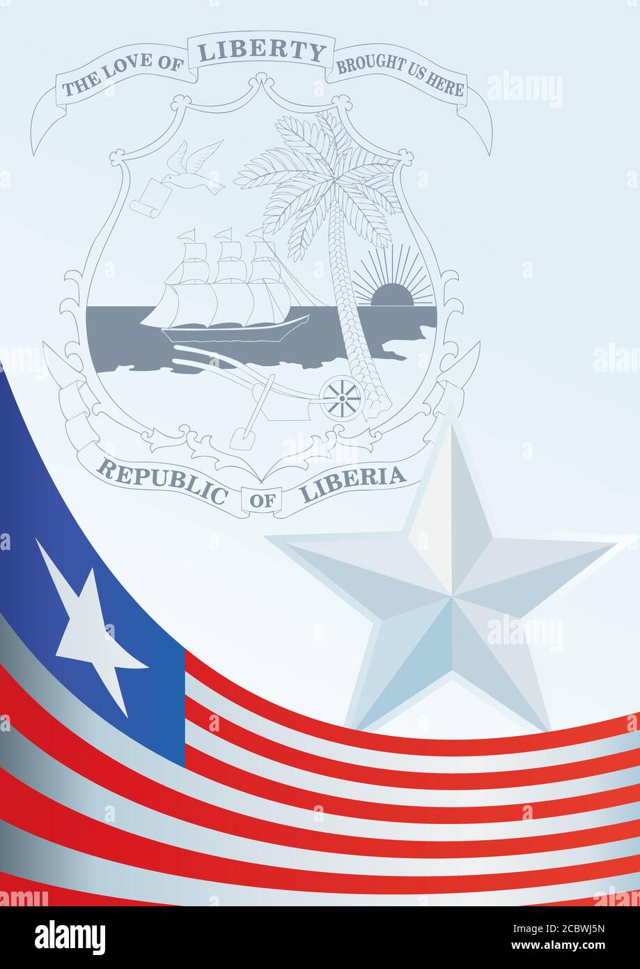 Flag of Liberia. Republic of Liberia, template for the award, an ...