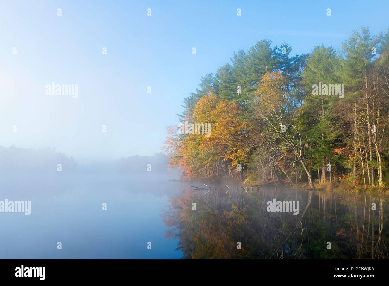 Misty morning sunrise on Lake Rohunta Stock Photo - Alamy