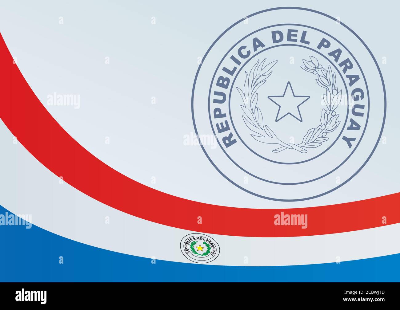 Flag of Paraguay, template for the award, an official document with the ...