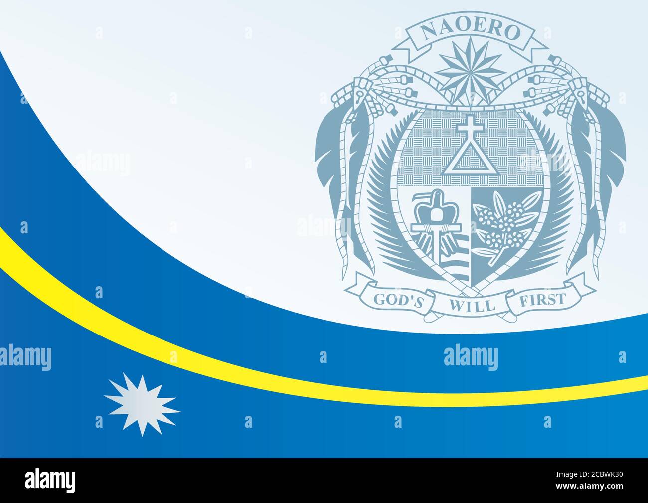 Flag of Nauru, template for the award, an official document with the ...