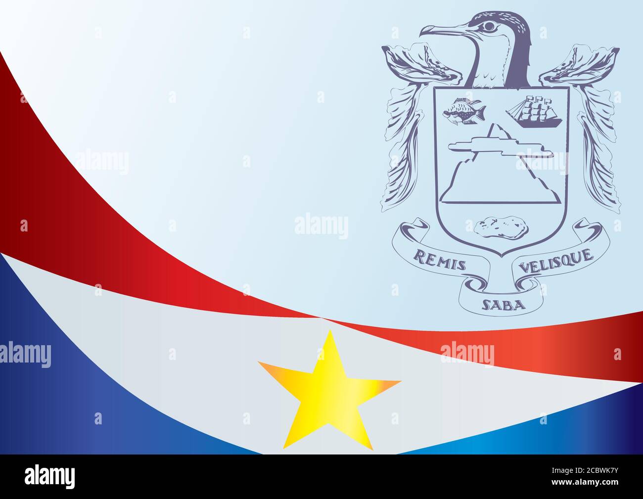 Flag of Saba, Caribbean Netherlands, , template for the award, an ...