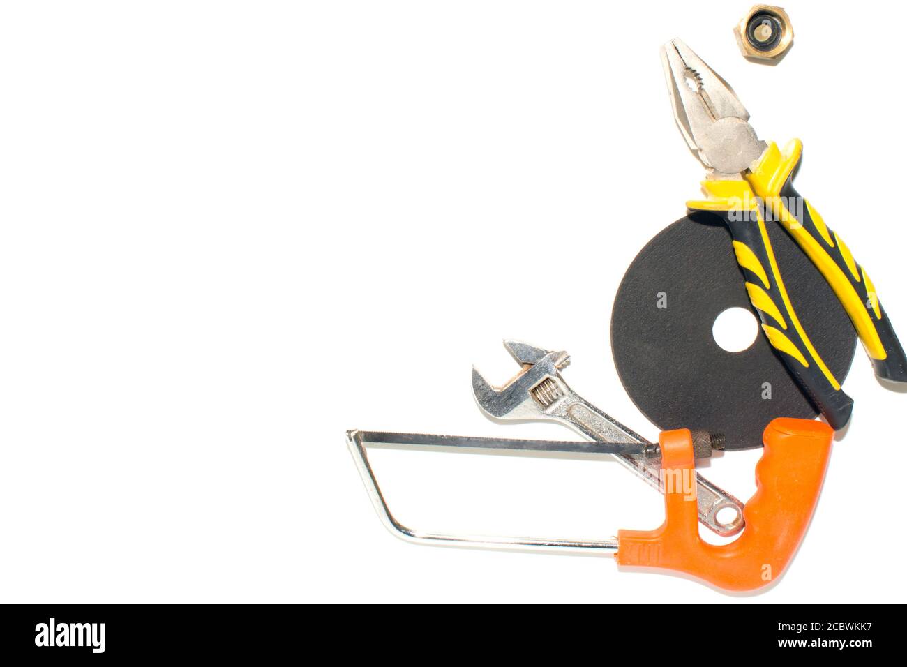 Brilliant keys and pliers on a white background Stock Photo - Alamy