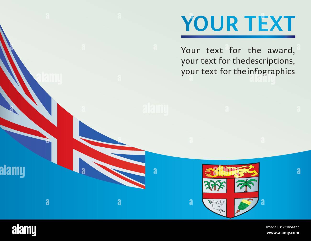 Flag of Fiji, template for the award, an official document with the ...
