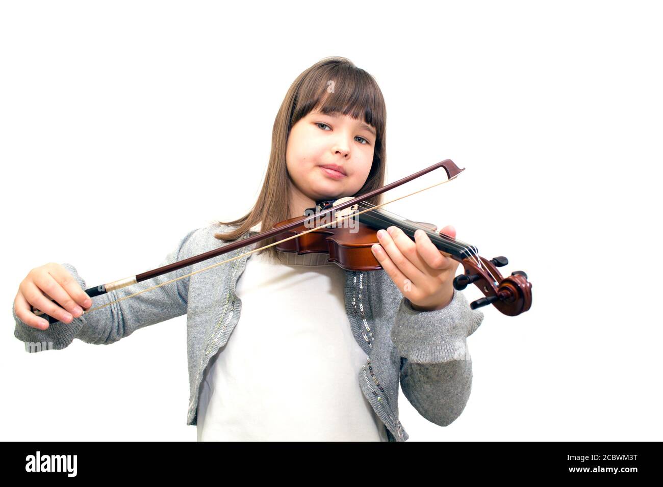 the child thoughtfully plays the violin Stock Photo - Alamy