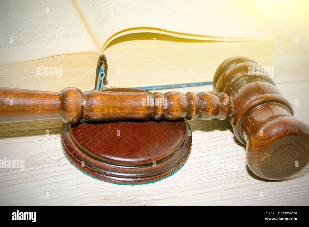 wooden gavel and book Stock Photo - Alamy
