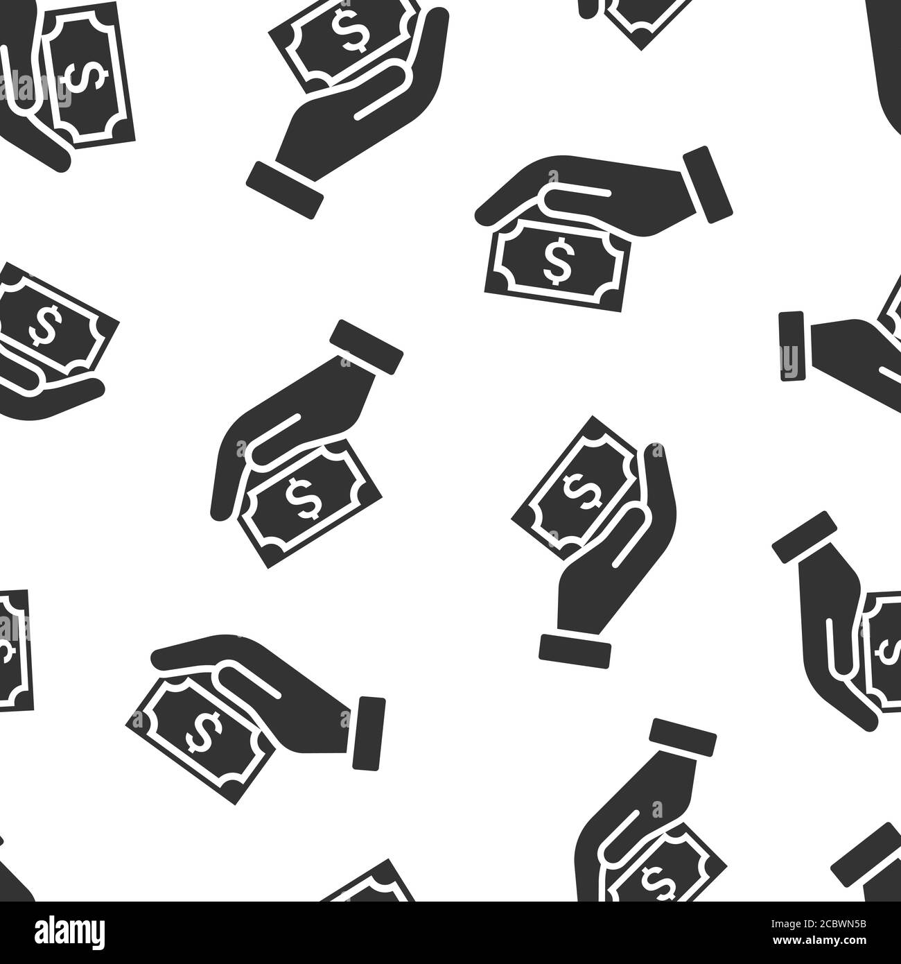 Remuneration icon in flat style. Money in hand vector illustration on ...