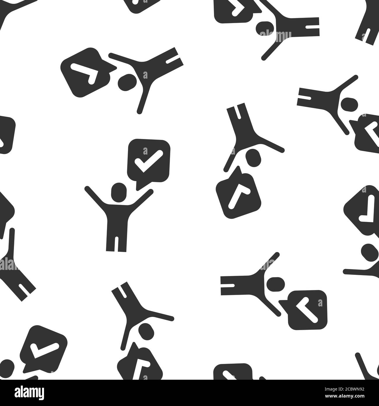 Organization management icon in flat style. People with check mark ...