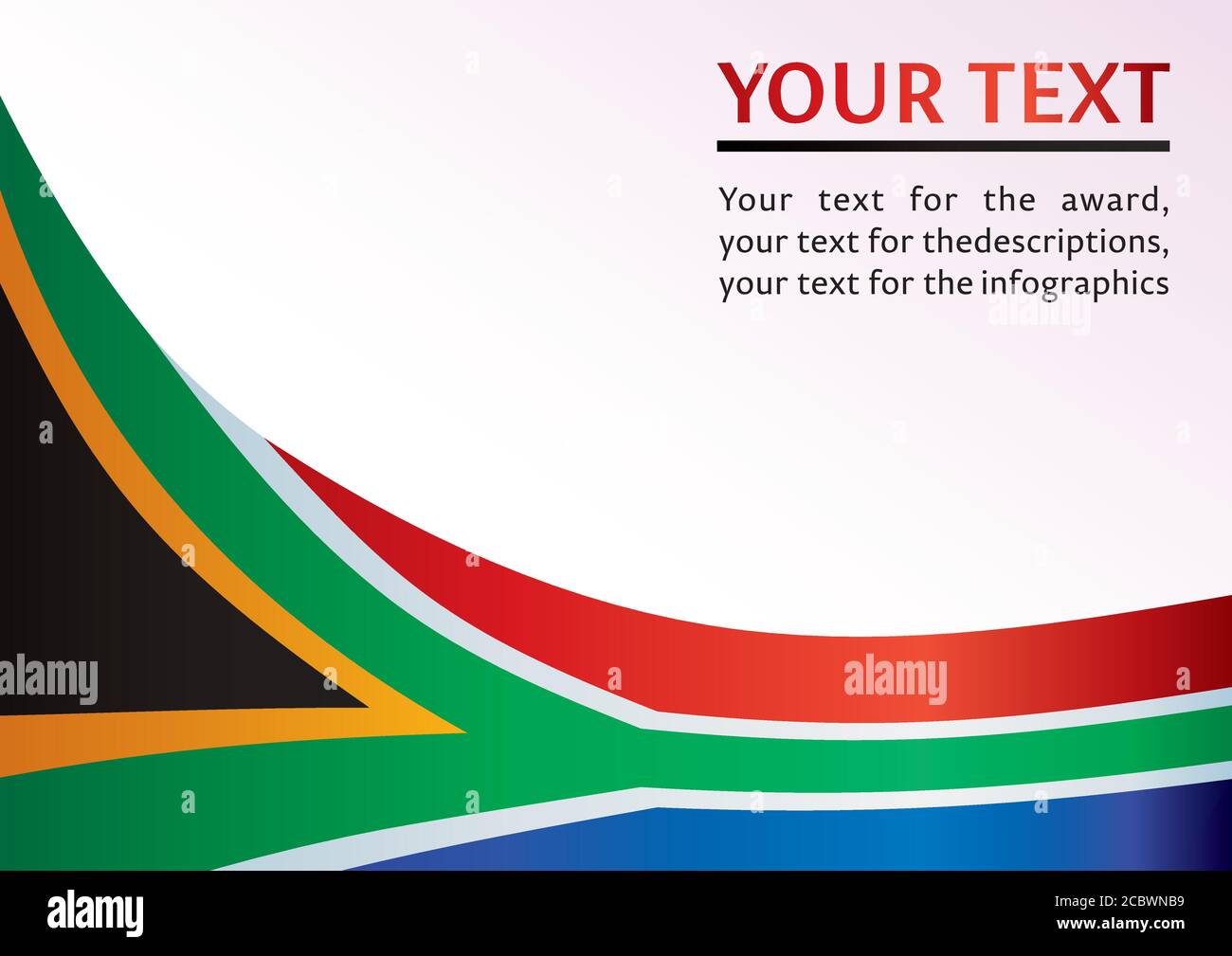 Flag of South Africa, template for the award, an official document with ...
