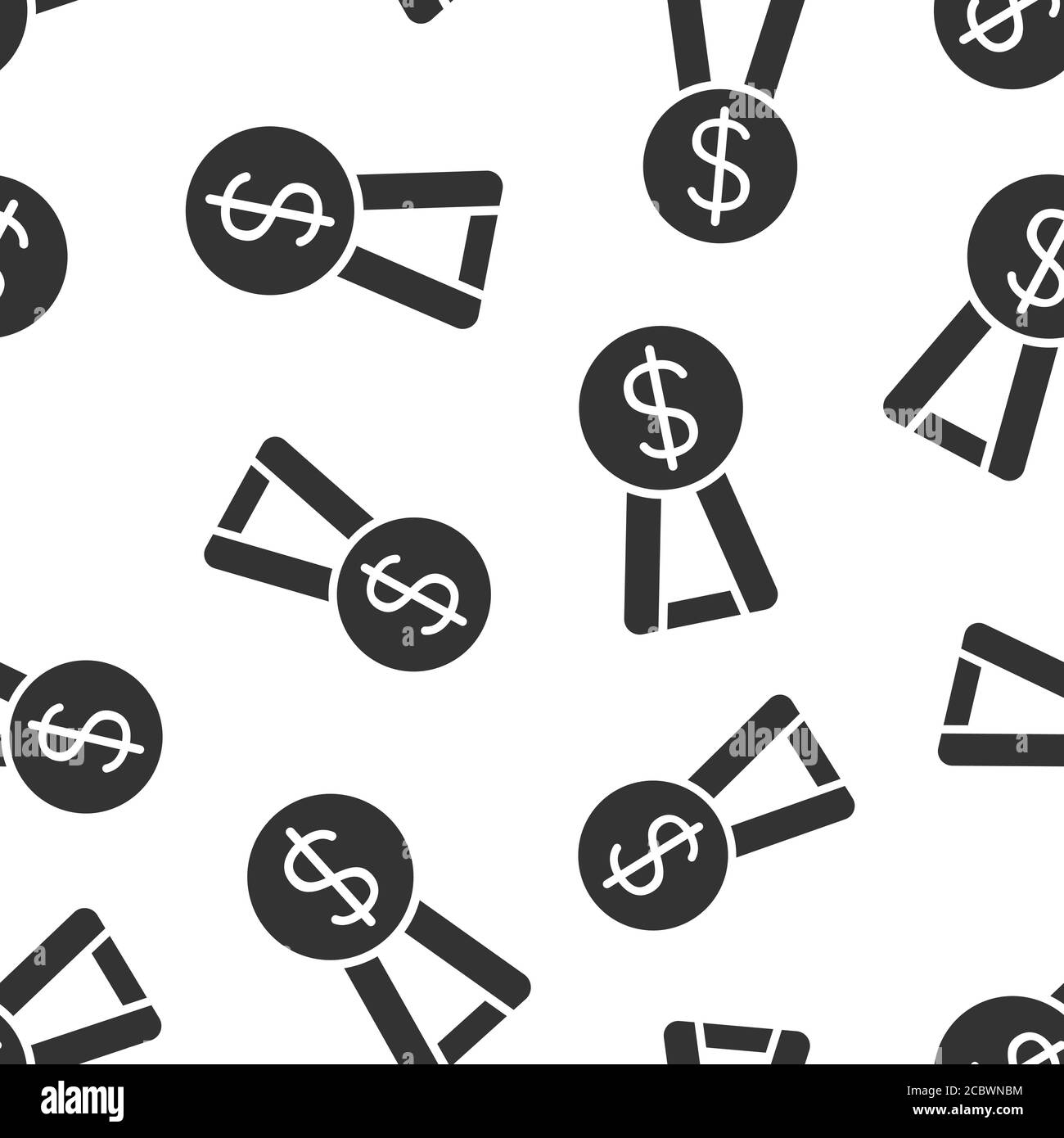 Medal with dollar icon in flat style. Money award trophy vector ...