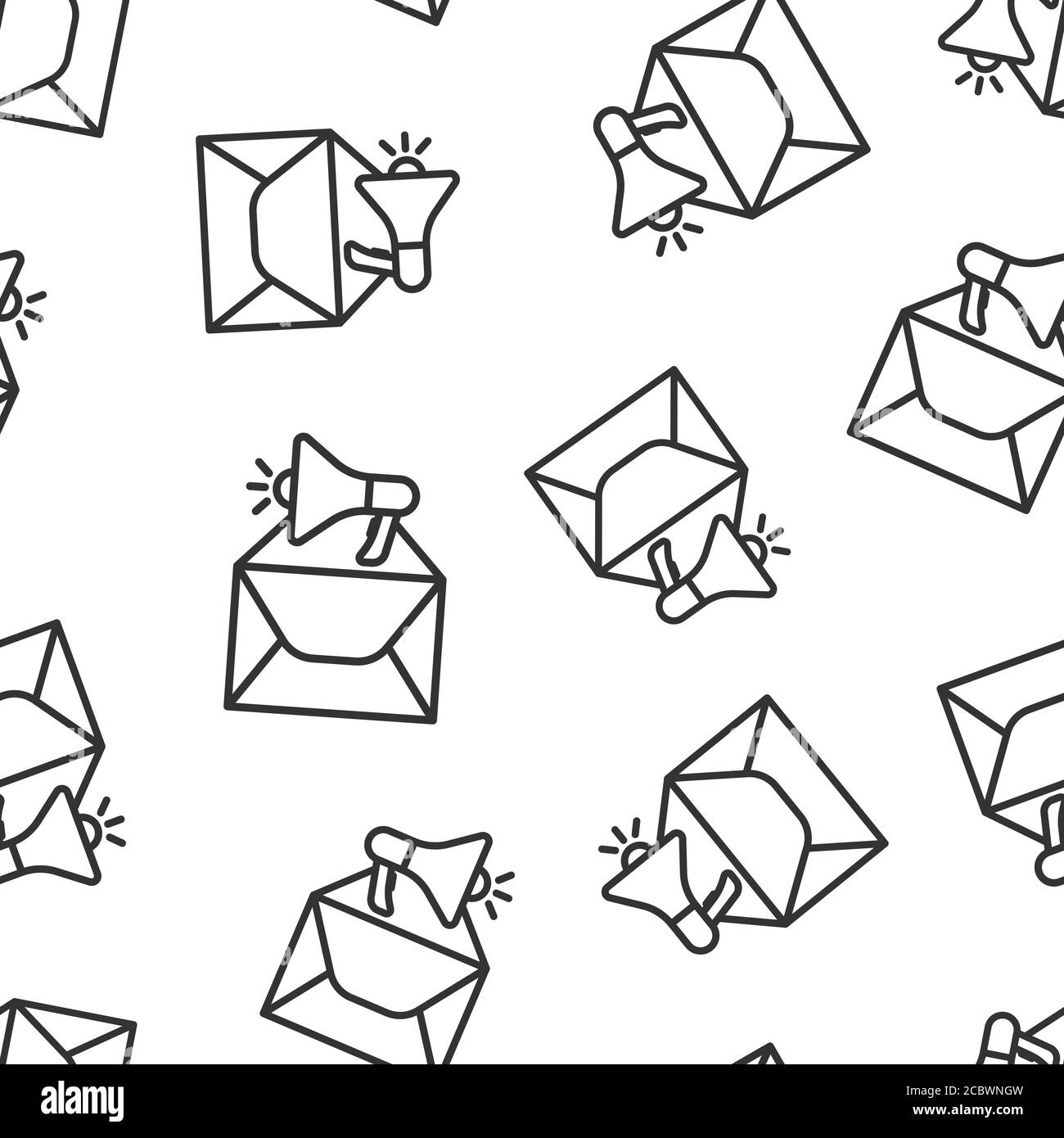 Envelope notification icon in flat style. Email with speaker vector ...