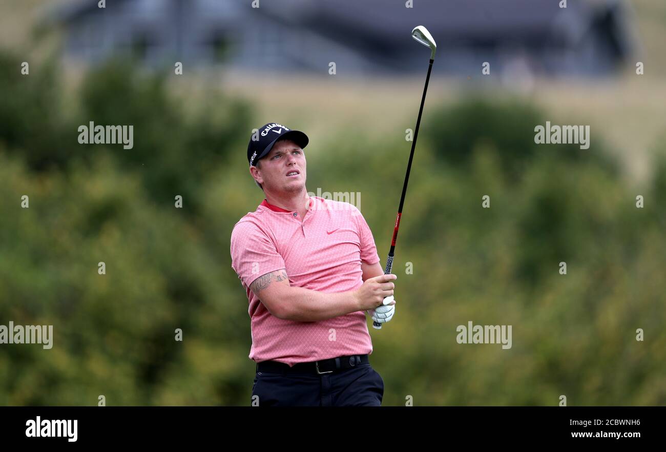 England's Callum Shinkwin tees off the 6th during day four of the ...