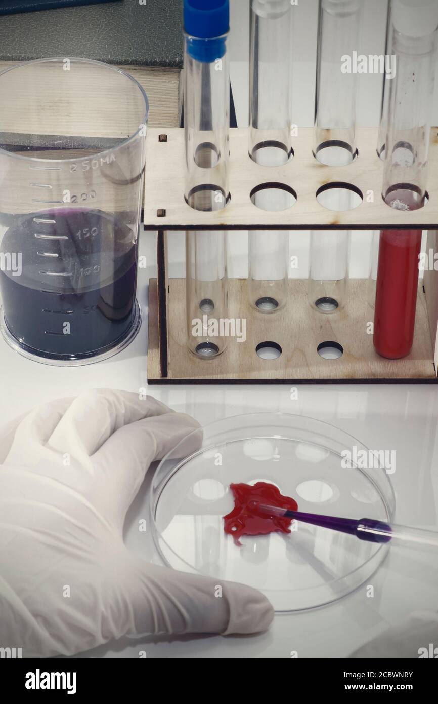 Lab tube, eppendorfs with red liquid. White background. Studio shot ...