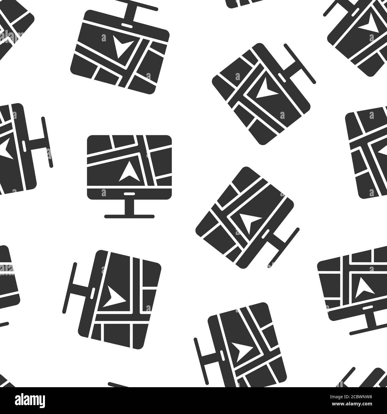 Computer navigation icon in flat style. Monitor pin gps vector ...