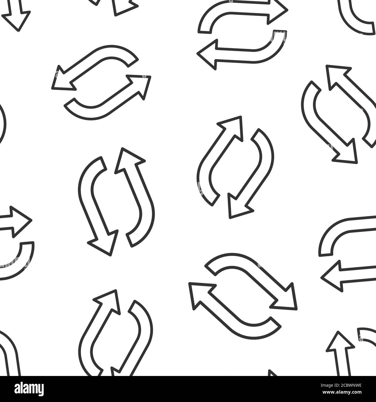 Arrow rotation icon in flat style. Sync action vector illustration on ...