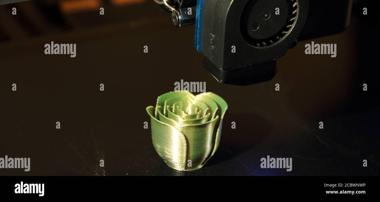 a 3d printer while printing a flower Stock Photo - Alamy