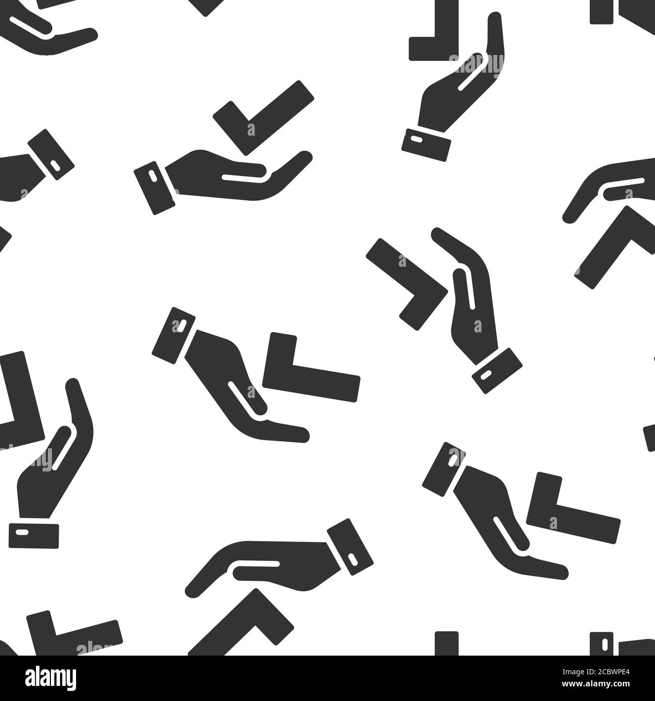 People hand with check mark icon in flat style. Accept vector ...