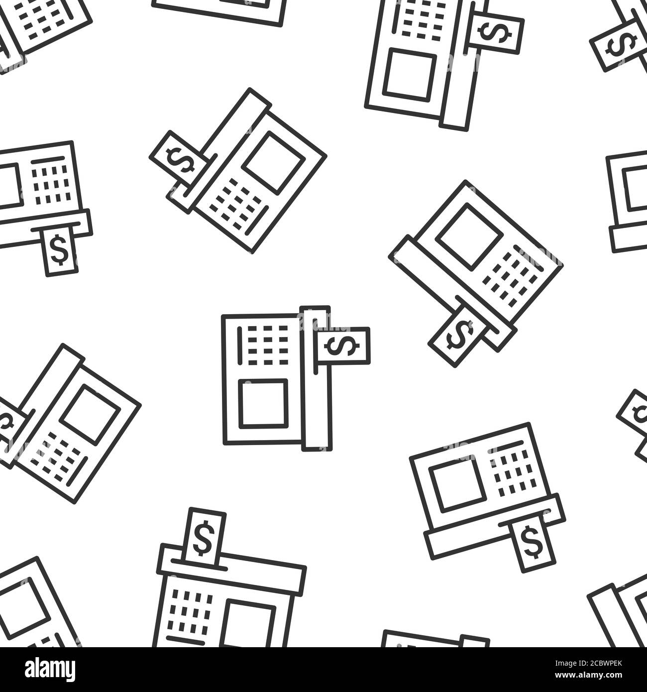 Cash register icon in flat style. Check machine vector illustration on ...