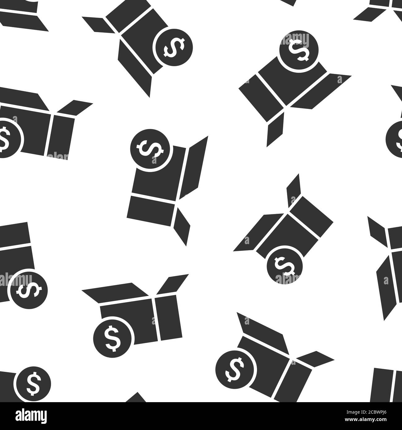 Shipping box with dollar icon in flat style. Container vector ...