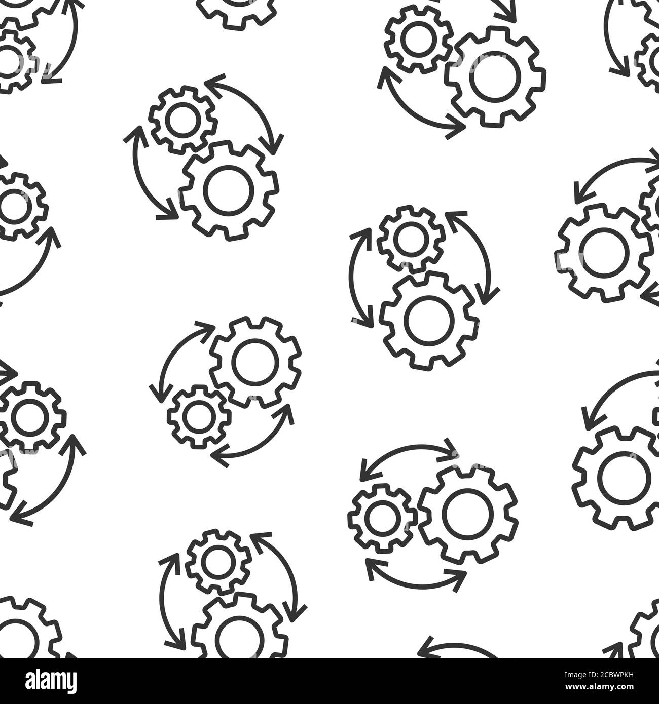 Workflow icon in flat style. Gear effective vector illustration on ...