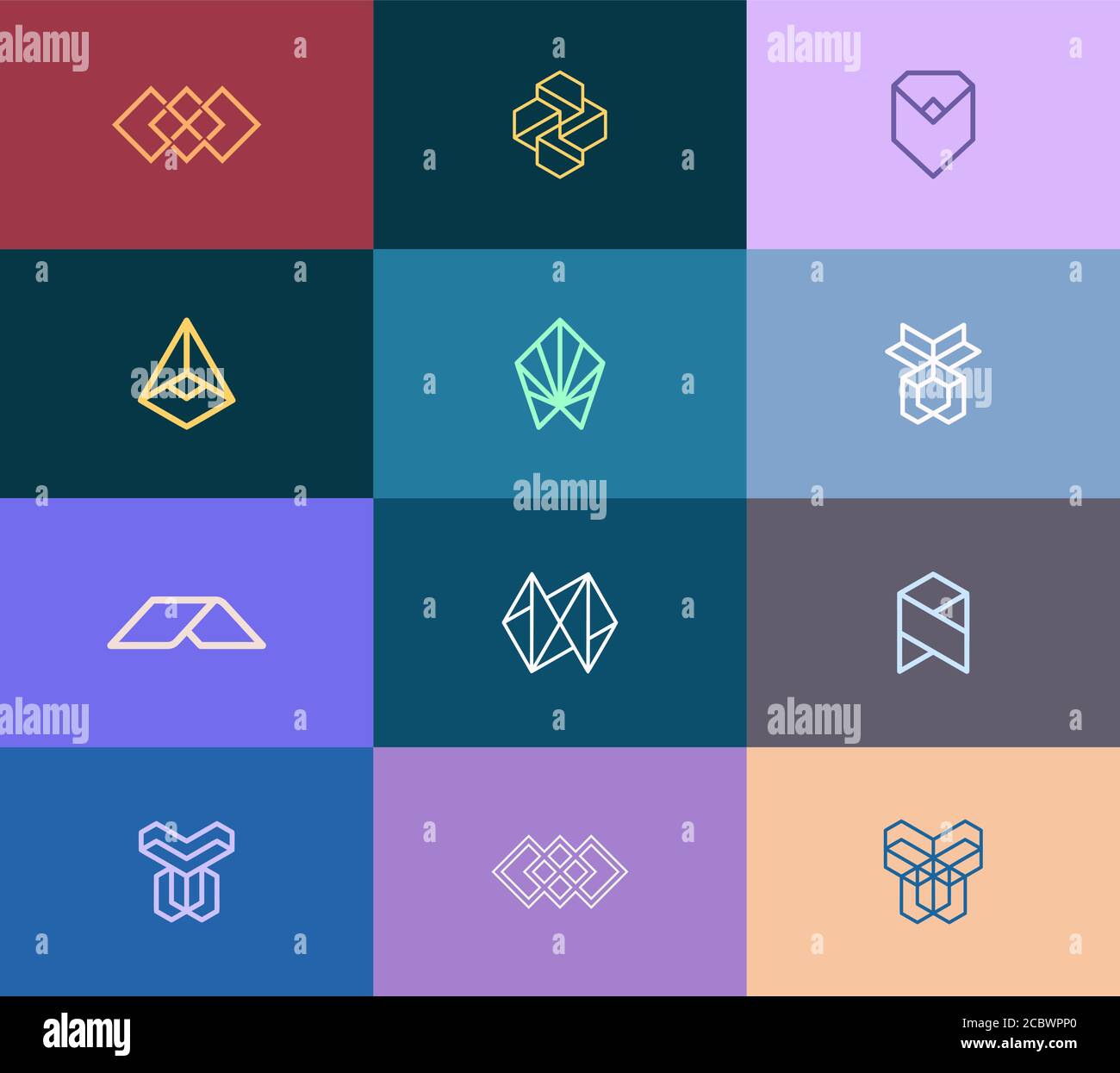 Logo design template | geometric line logo set Stock Vector Image & Art ...