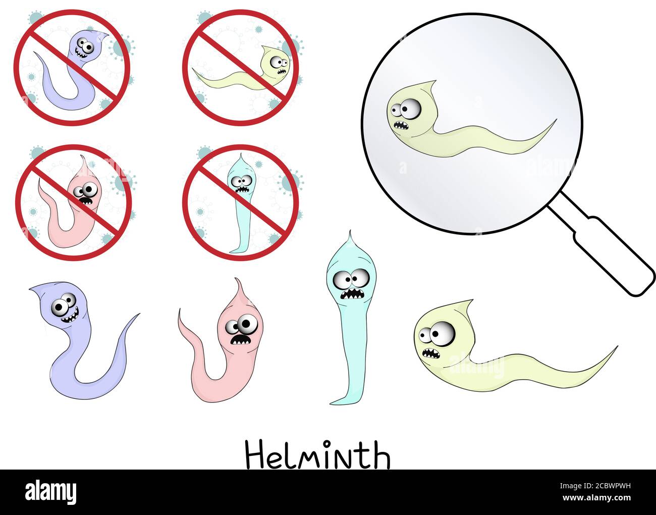 helminths, roundworms. intestinal parasites. warning sign parasitism ...
