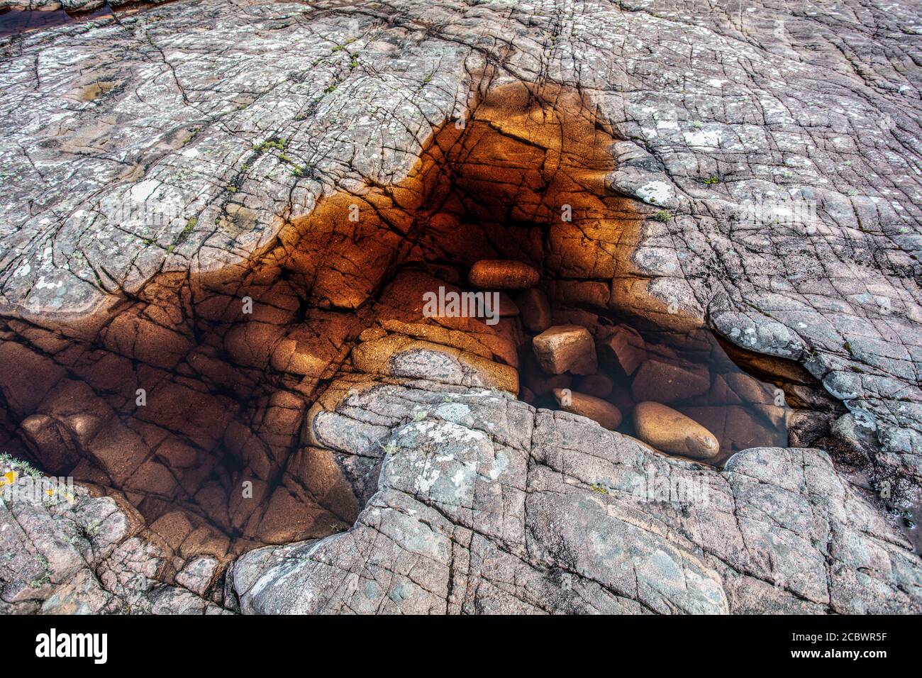Short coastal walk from lay-by next to bridge south of Loch Garvie (NC ...